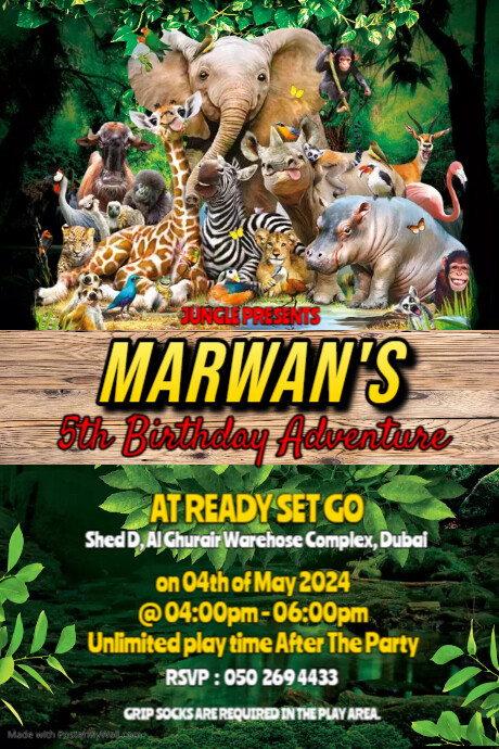 Jungle Party Flyer / Poster Template | PosterMyWall