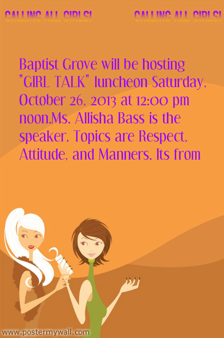 Copy of gIRL tALK 2013 | PosterMyWall