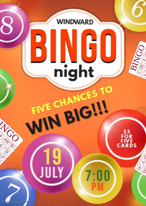 Orange Bingo Night Contest Flyer (2) | PosterMyWall