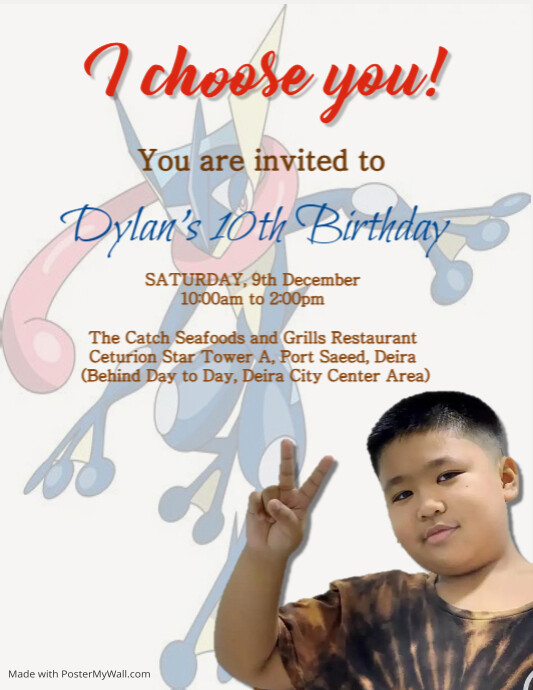 Pokemon Birthday Party Invitation template | PosterMyWall