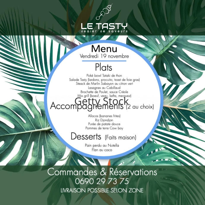 Copy of Copie de YB LE TASTY MENU 1 | PosterMyWall