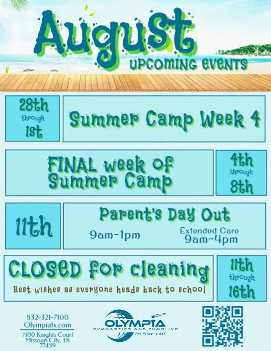 August Upcoming Events Calendar | PosterMyWall