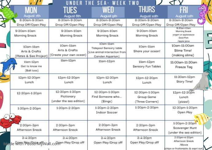 Copy of Class schedule doodles school calendar (1) | PosterMyWall