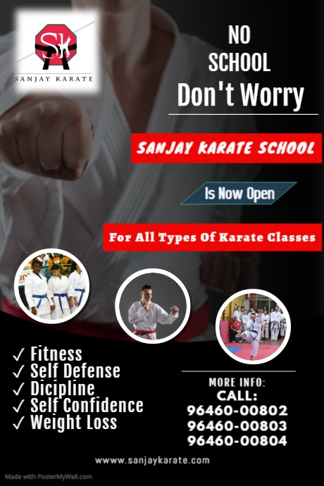 Copy of Karate classes flyer design template | PosterMyWall