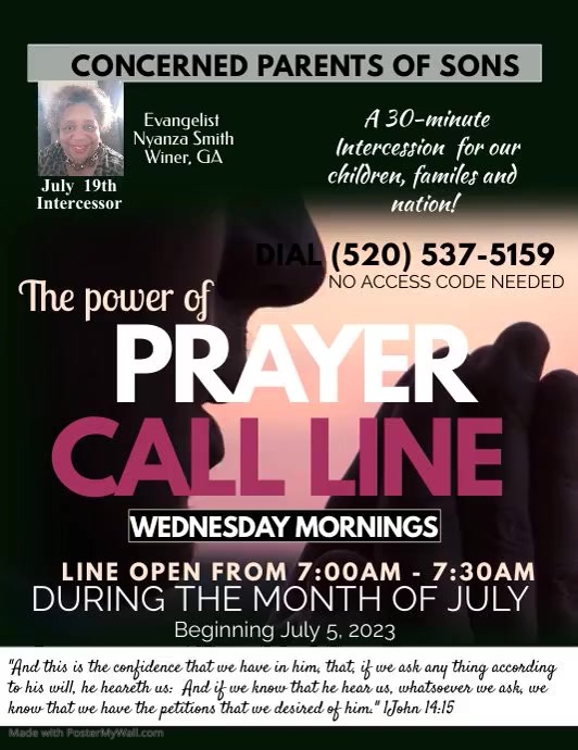 prayer call line | PosterMyWall