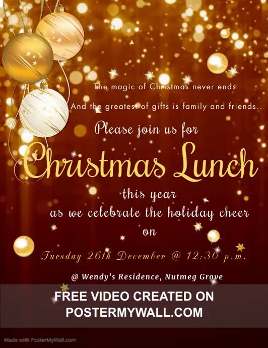 BOXING DAY LUNCH INVITATION 2023 | PosterMyWall