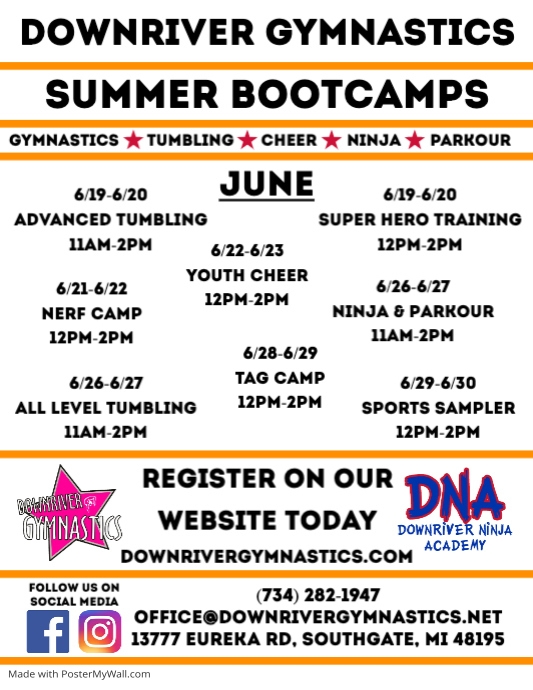 June Summer Bootcamps 4 per page offering flyer | PosterMyWall