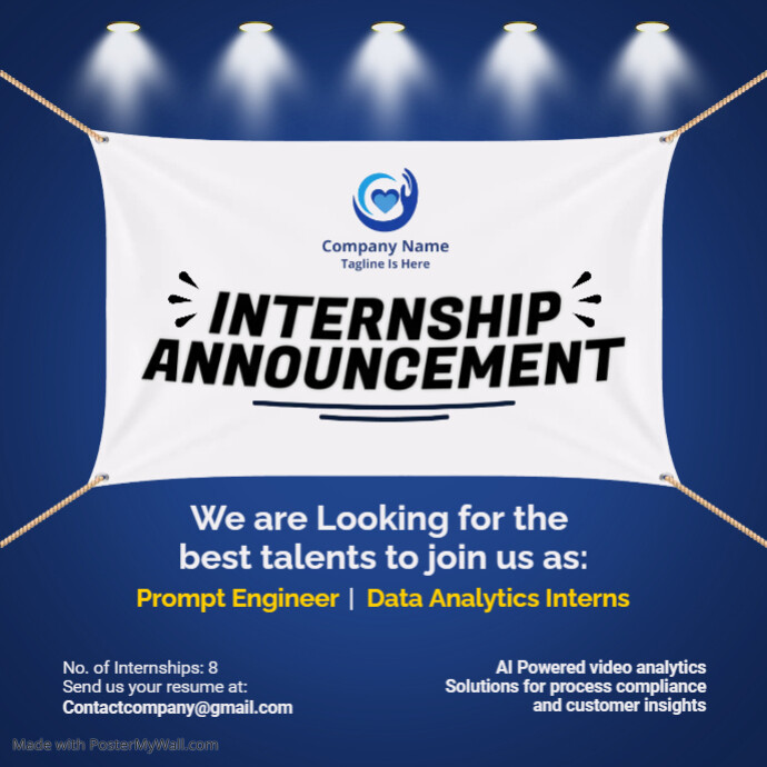 Internship Announcement Post Template | PosterMyWall
