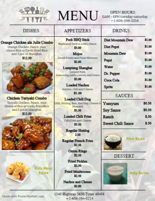 Menu Flyer (6) | PosterMyWall