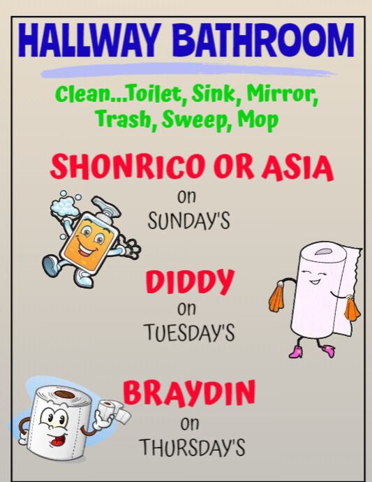 School Bathroom Rules | PosterMyWall