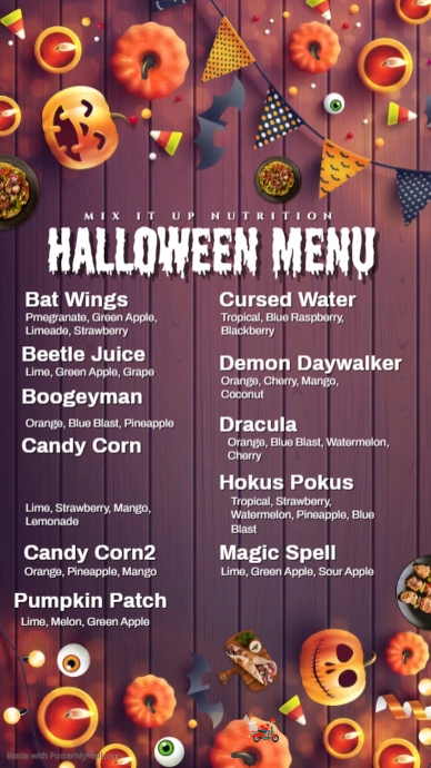 Halloween restaurant menu banner | PosterMyWall