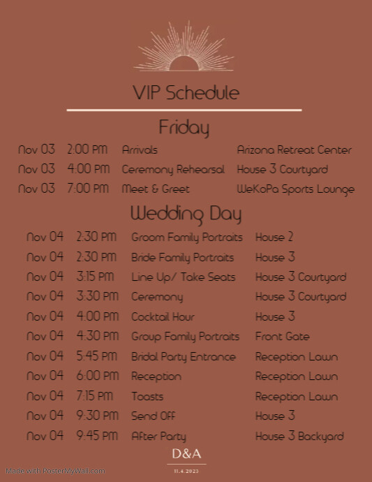 Copy of VIP Schedule | PosterMyWall