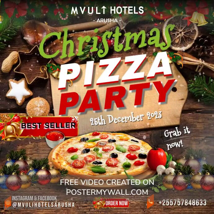 Christmas Delicious Pizza (1) | PosterMyWall