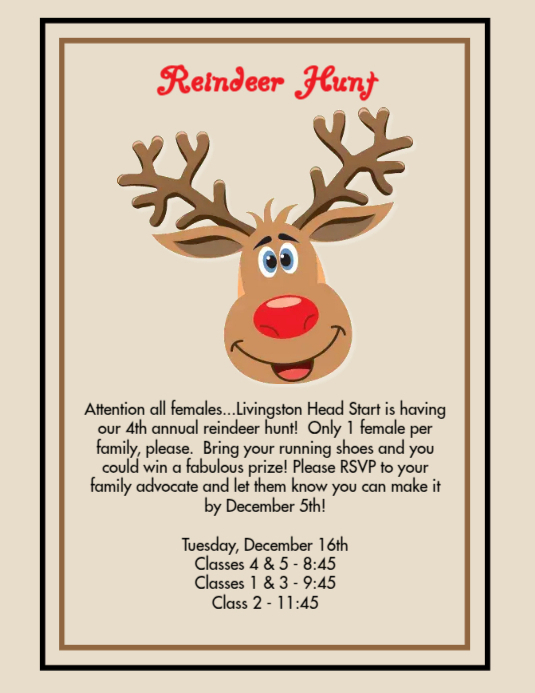 Reindeer Hunt | PosterMyWall