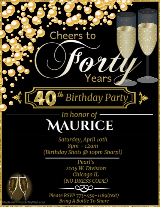 Copy of Copy of 40th Happy birthday | PosterMyWall