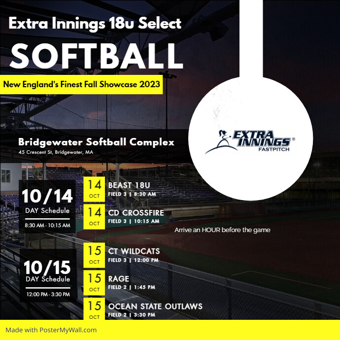 18u Fastpitch Select Fall Tournament | PosterMyWall