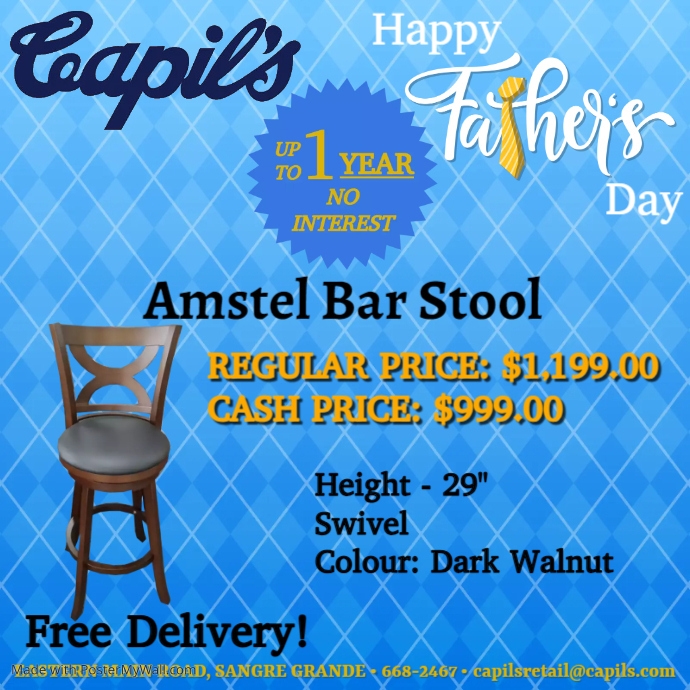 Father's Day Amstel Bar Stool | PosterMyWall