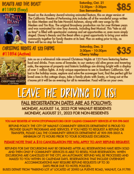 Fall 23 Back Community Excursions 2023 (3) | PosterMyWall