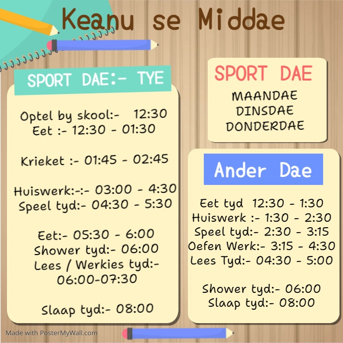 School Timetable Creative Design | PosterMyWall