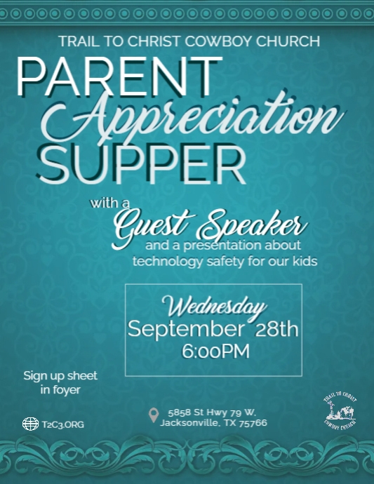 Parent appreciation Supper | PosterMyWall