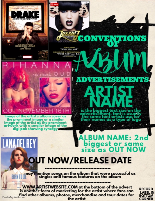 Conventions of album adverts | PosterMyWall