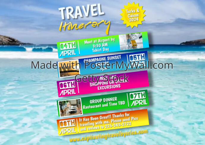 Copy of Travel Itinerary Schedule Plan Poster Flyer (1) | PosterMyWall