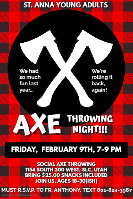Template axe throwing | PosterMyWall