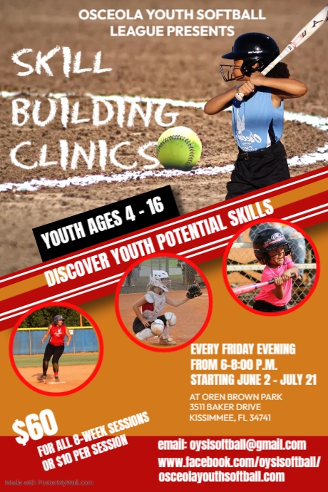 softball youth camp flyer template | PosterMyWall