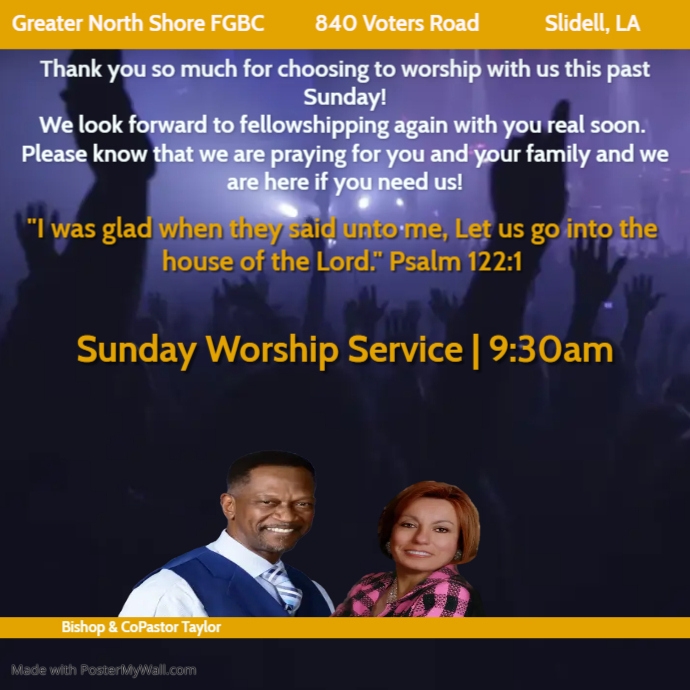 Copy of WELCOME BACK HOME CHURCH Template (1) | PosterMyWall