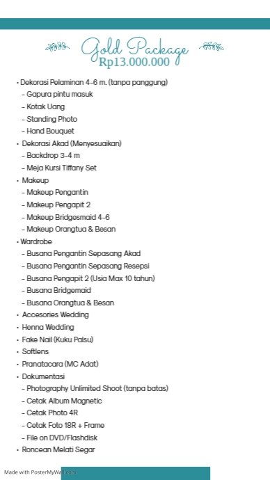 Wedding Planner Package List Design (3) | PosterMyWall