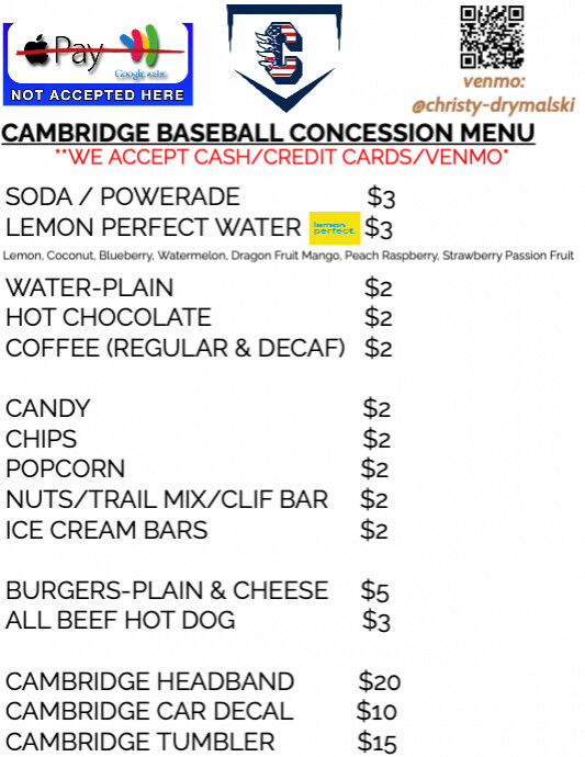 2024 concessions menu | PosterMyWall