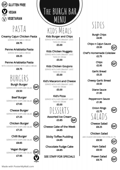 Menu 2 A2 | PosterMyWall