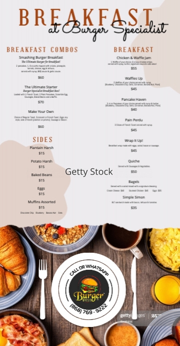 BSL Breakfast Menu | PosterMyWall