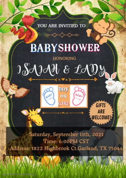 Isaiah & Lady Baby Shower Flyer | PosterMyWall