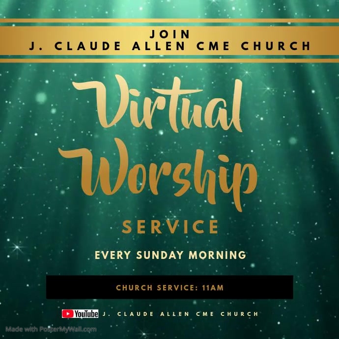 Virtual Sunday Service Worship | PosterMyWall