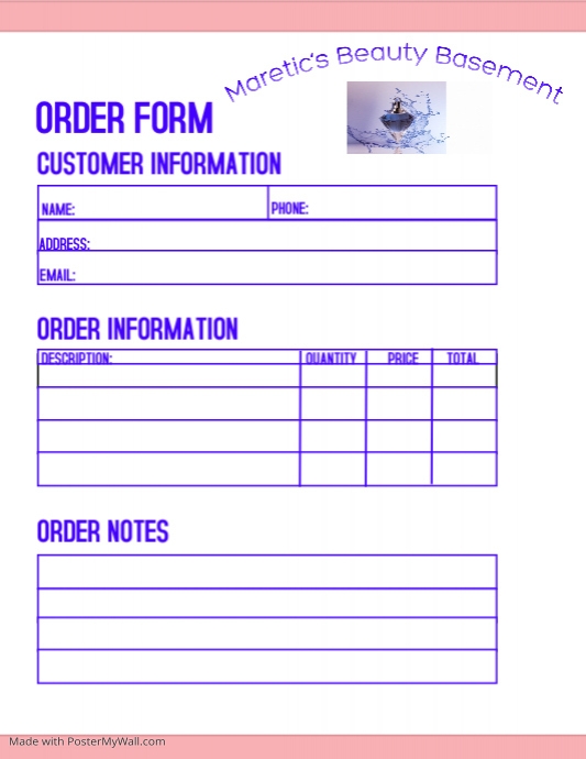 Copy of Copy of business order form template | PosterMyWall
