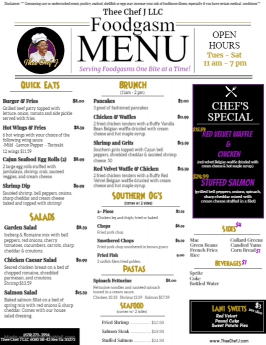 Copy of Copy of Menu | PosterMyWall