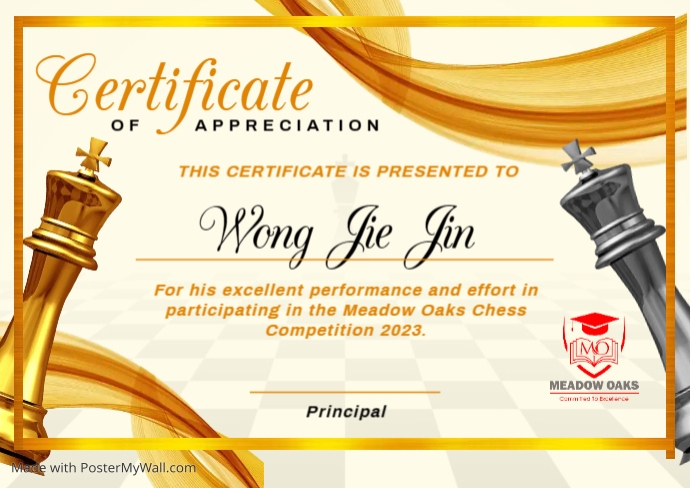 Chess Certificate of Appreciation Template (1) | PosterMyWall
