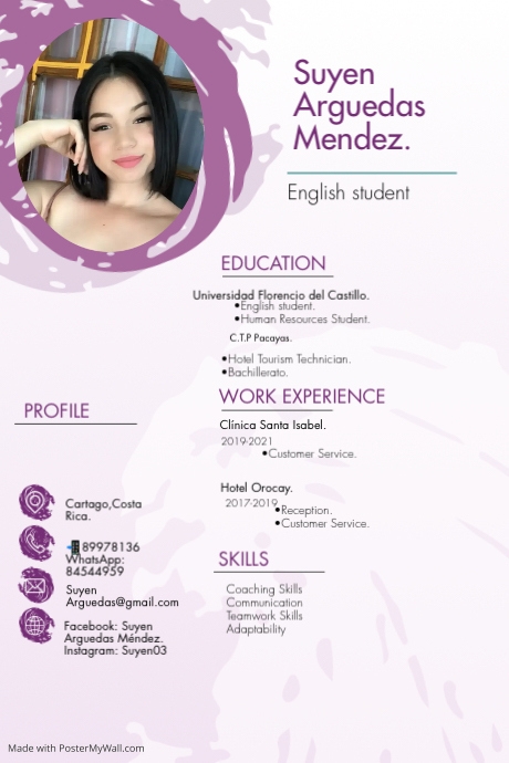 Copia de Purple Sphere Resume Template | PosterMyWall