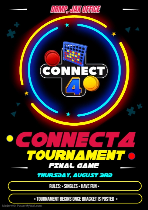 CONNECT4 TOURNAMENT POSTER | PosterMyWall