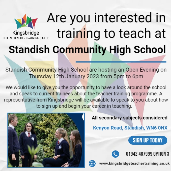 Standish Community High School - Open Evening | PosterMyWall