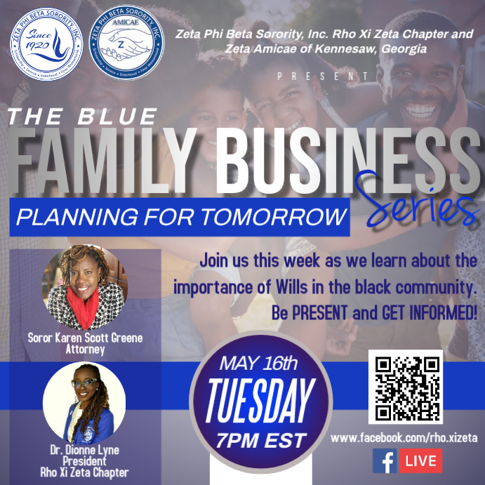 Copy of Blue Family Business Series Flyer (May 2023) Wills | PosterMyWall