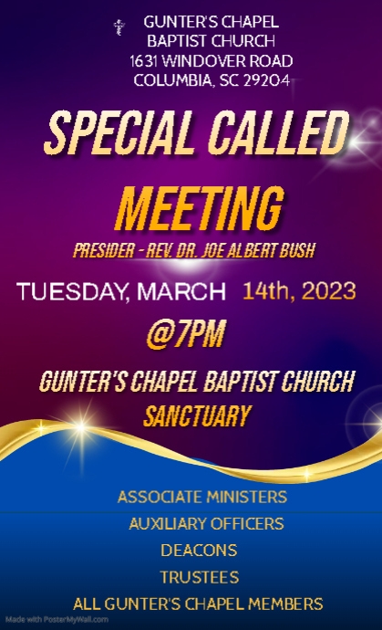 Special called meeting final 2.17.23 | PosterMyWall