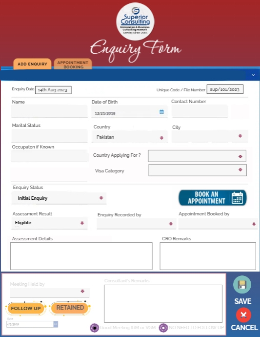 Copy of Enquiry CRM Add form 1 | PosterMyWall