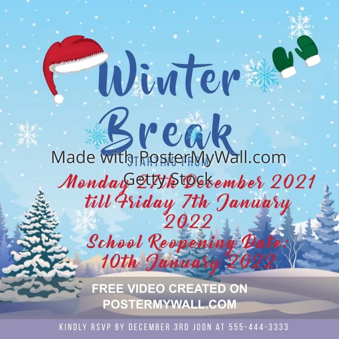 Copy of Light blue First Day of Winter invitation | PosterMyWall