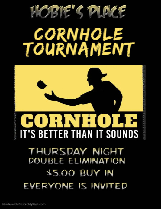 Blue Cornhole Contest Flyer | PosterMyWall
