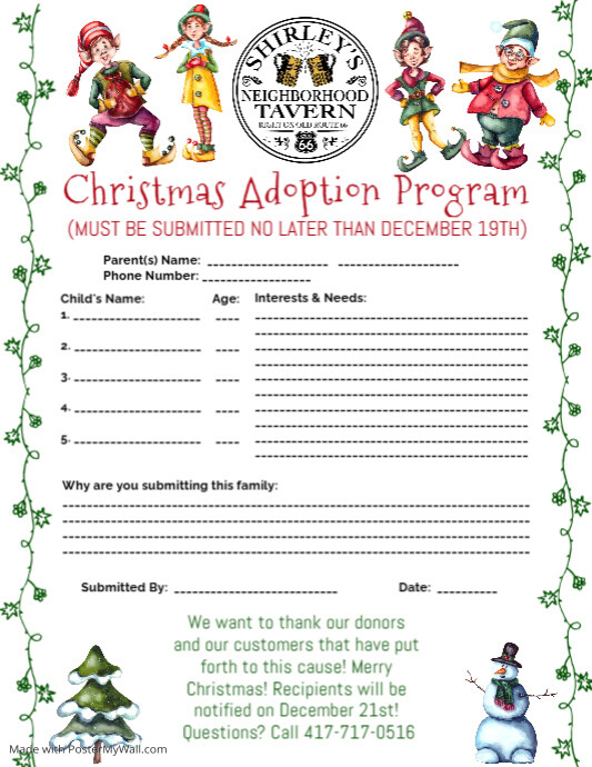 Christmas Sign-Up Sheet | PosterMyWall