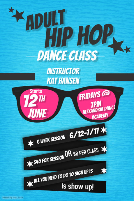 Hip Hop Dance Class Flyer | PosterMyWall