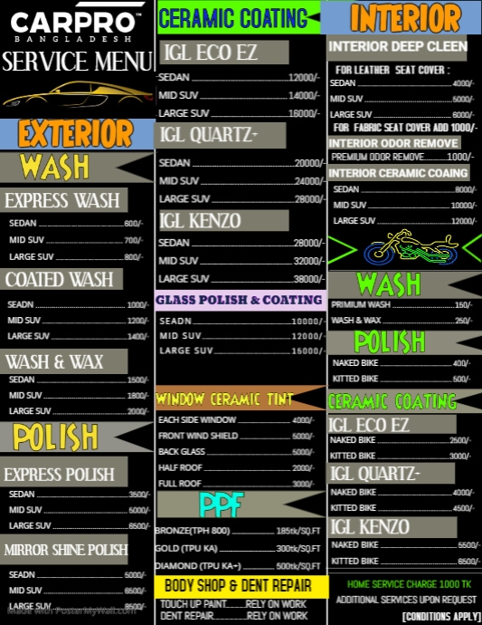Service Menu | PosterMyWall