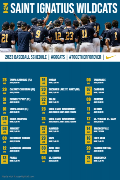 Copy of Baseball Schedule | PosterMyWall